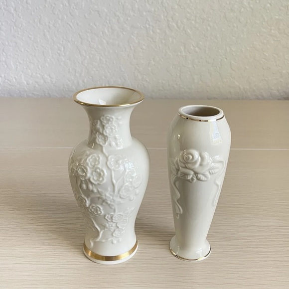 Lenox | Accents | Lenox Vases Lot Of 2 Floral Design With Gold Trim ...